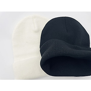 CZEVIP Dinosaur Funny Beanie Hat 2 Pack Warm Knit Winter Hat Black White Mens Ski Hat Snow Cap Beanies Slouchy Beanies for Men Women