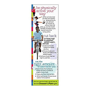 100 Nutrition Bookmarks | Choose MyPlate Bookmarks | 2 ½” x 7 ½”, 100 per Package, 2-Sided