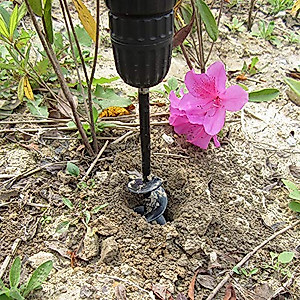 SYITCUN 2 Pack Auger Drill Bit for Planting 3"(D) x12"(L)&1.6"(D) x9"(L) Heavy Duty Garden Auger Spiral Drill Bit for Planting Bulb,Drill Auger for 3/8" Hex Drive Drill