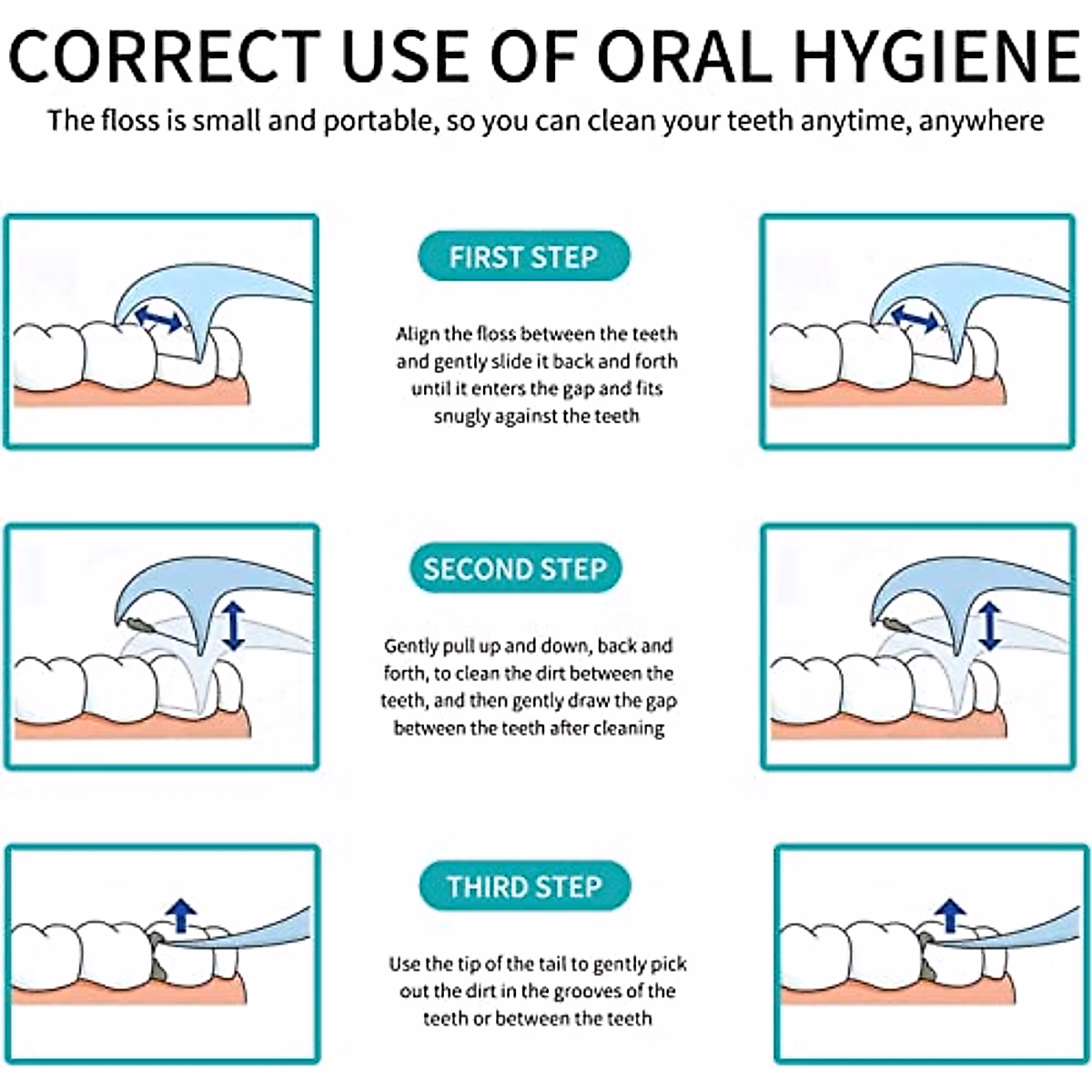 LEEGAWU Dental Floss Travel Floss Professional Toothpicks Sticks Dental Floss Picks Flossers with Travel Case Superfine Floss Picks Dental Picks for Teeth Cleaning (300count)