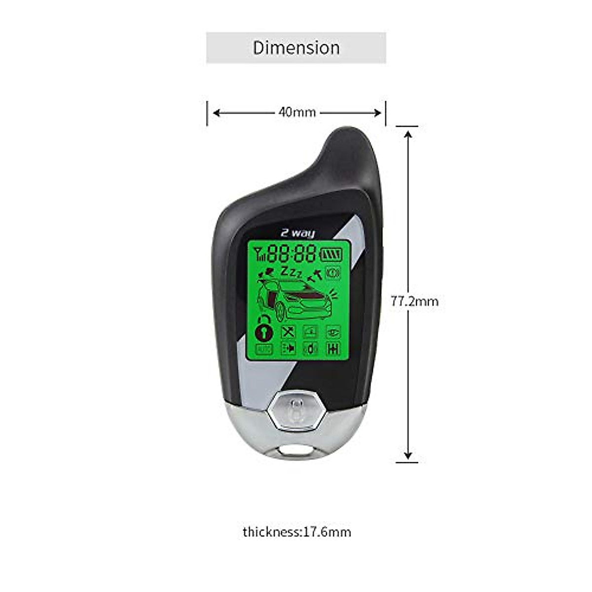 EASYGUARD EC203 2 Way car Alarm System with LCD Pager Display, ultrasonic Sensor & Shock Sensor DC12V