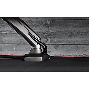 Arozzi Arena Leggero Gaming and Office Desk with Full Surface Water Resistant Desk Mat Custom Monitor Mount Cable Management Cut Outs Under The Desk Cable Management Netting - Red