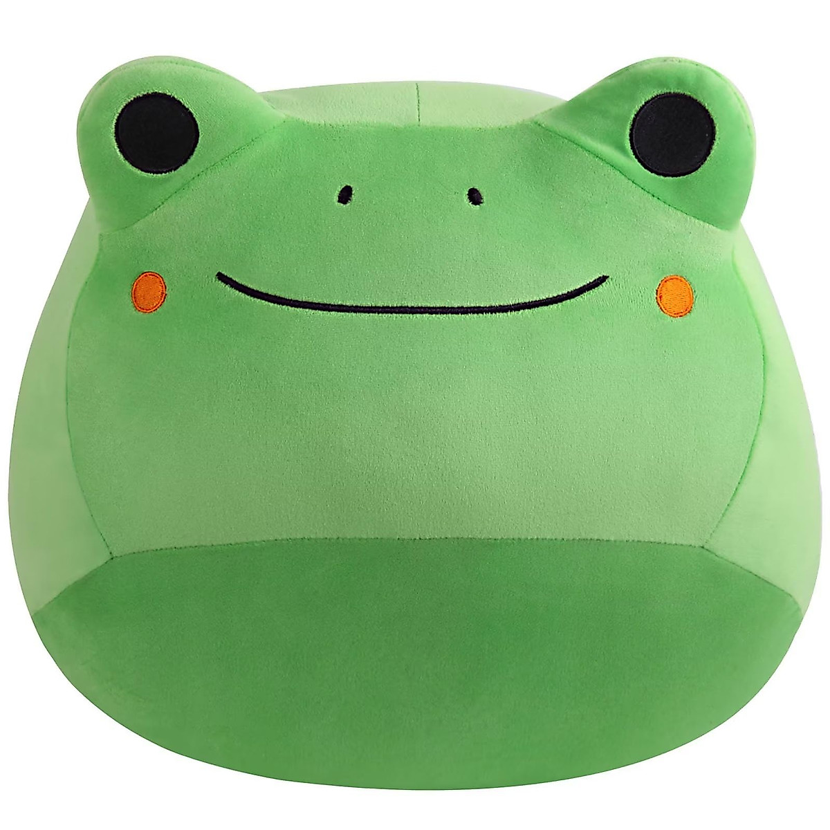 KWQBWQF Cute 3D Green Frog Plush Pillow Toy 12 Inch, Cool Chubby Frog Plushie Room Decor, Soft Stuffed Animals Toy Hugging Plush Gift for Kids