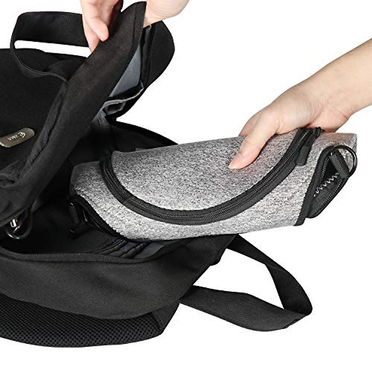 Gowraps Lunch Bags For Women/Men/Kids Neoprene Lunch Tote Bags With Adjustable Detachable Shoulder Straps Reusable Soft Insulated Lunch Bag For School/Travel/Work(Gray)