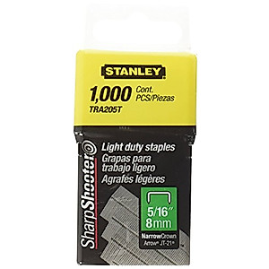 5 X Stanley TRA205T 1,000 Units 5/16-Inch Light Duty Staples