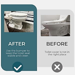 Bidet Toilet Seat Bumpers, Prefdo 4 PCS Strong Adhesive Toilet Seat Attachment Pads, Universal Seat Bumper Kit to Raise Toilet Seat for Bidet Fitting