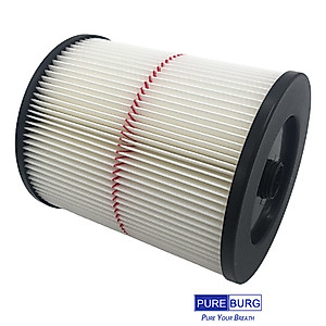 PUREBURG 9-17816 Replacement Filter Compatible with Craftsman 17816 Wet & Dry Vacs 5 GAL. Larger Made 1988 & Later,2-Pack Red-Stripe Filter
