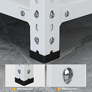 Household Storage Rack, Adjustable Display Rack, Basement Balcony Storage Rack, Carbon Steel Storage Rack, 100cm x 40cm x 180cm, Five Floors (White)