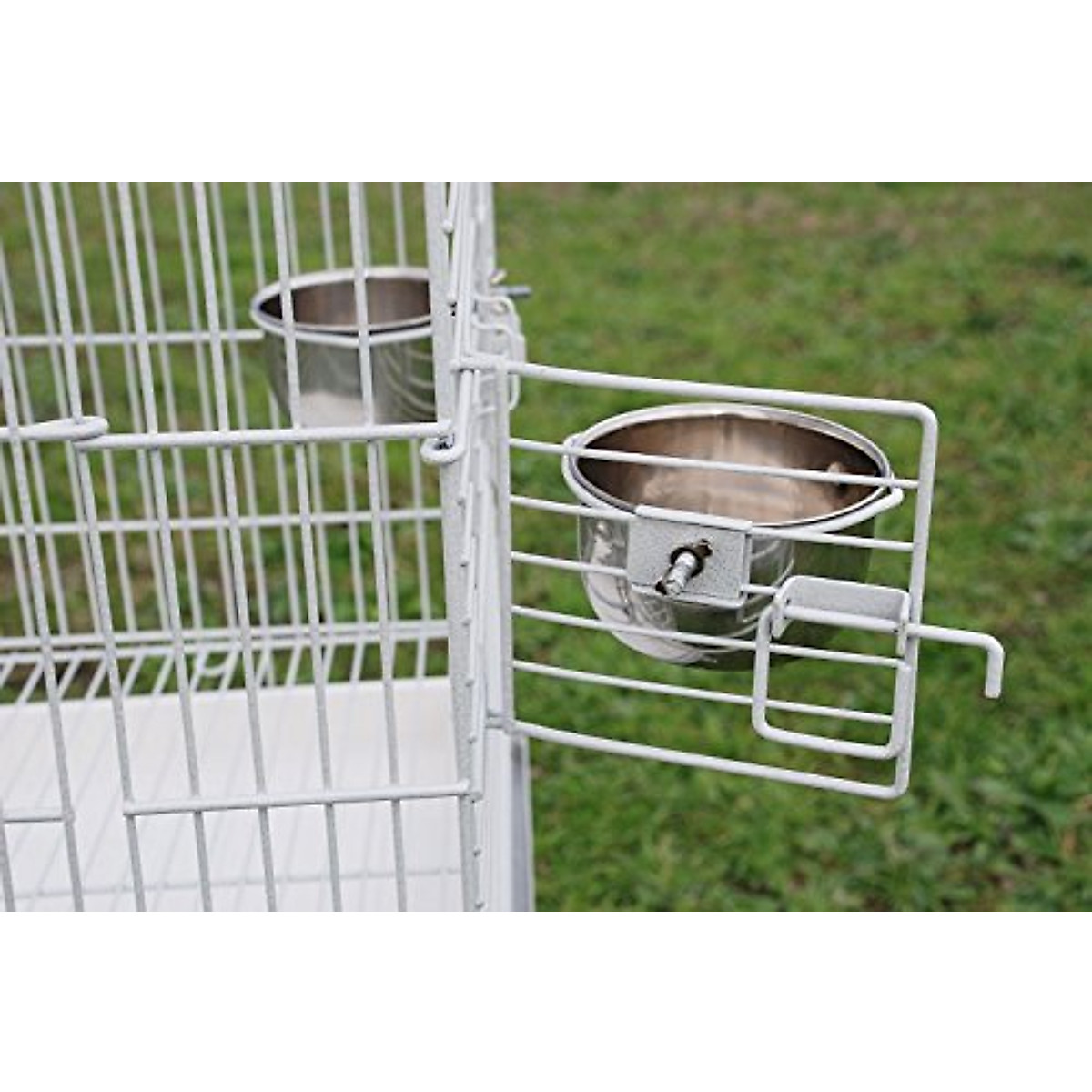 57" Rolling Standing Medium Dome Bird Cage Open Top Quaker Parrot Cockatiel Sun Parakeet Green-Cheek Conure Canary Lovebird Budgie Parrotlet Finch Cage with Detachable Stand