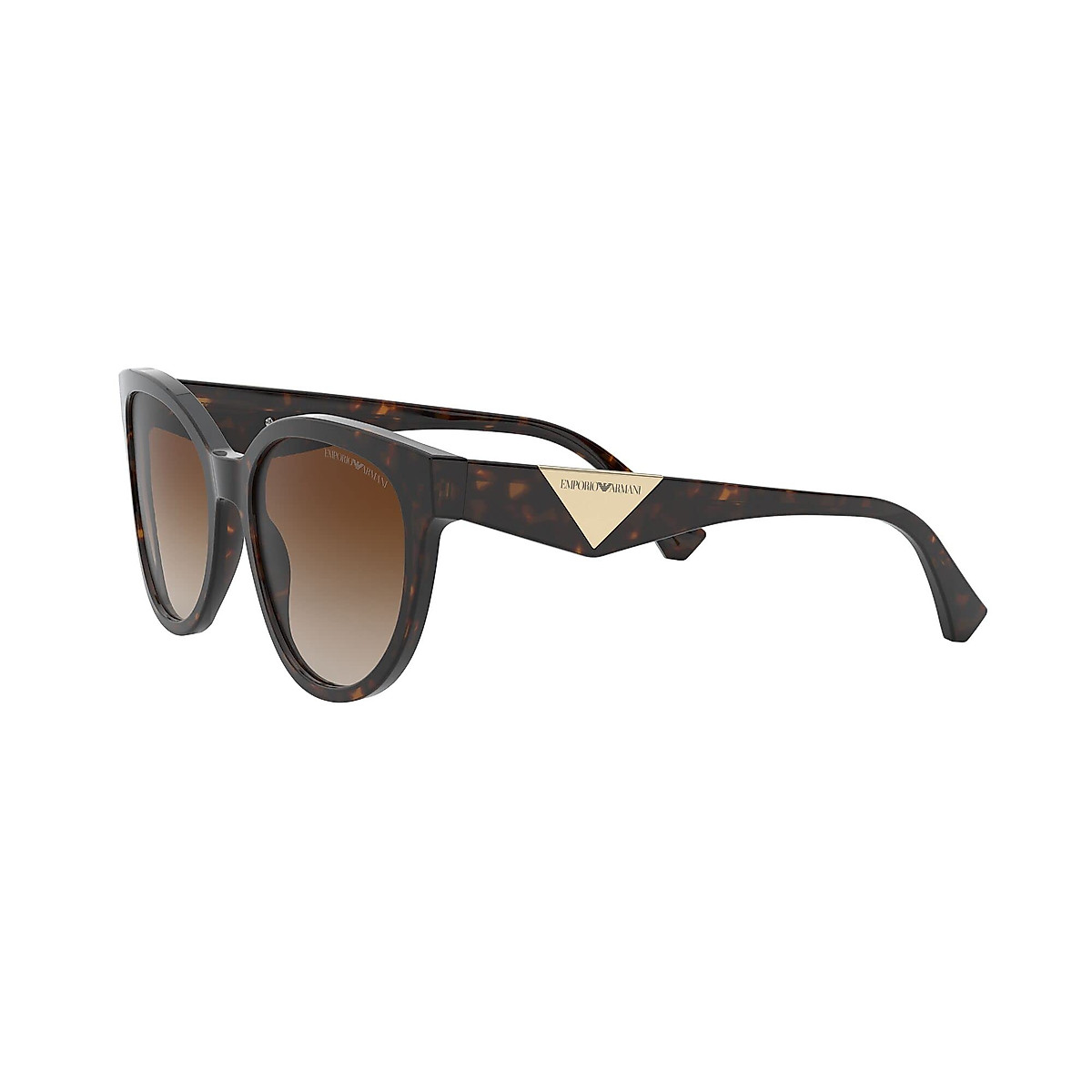 Emporio Armani Women's EA4140 Cat Eye Sunglasses, Shiny Havana/Gradient Brown, 55 mm