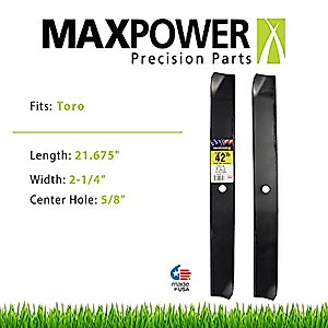 Maxpower 561380 2-Count Blade Set for 42-Inch Cut toro