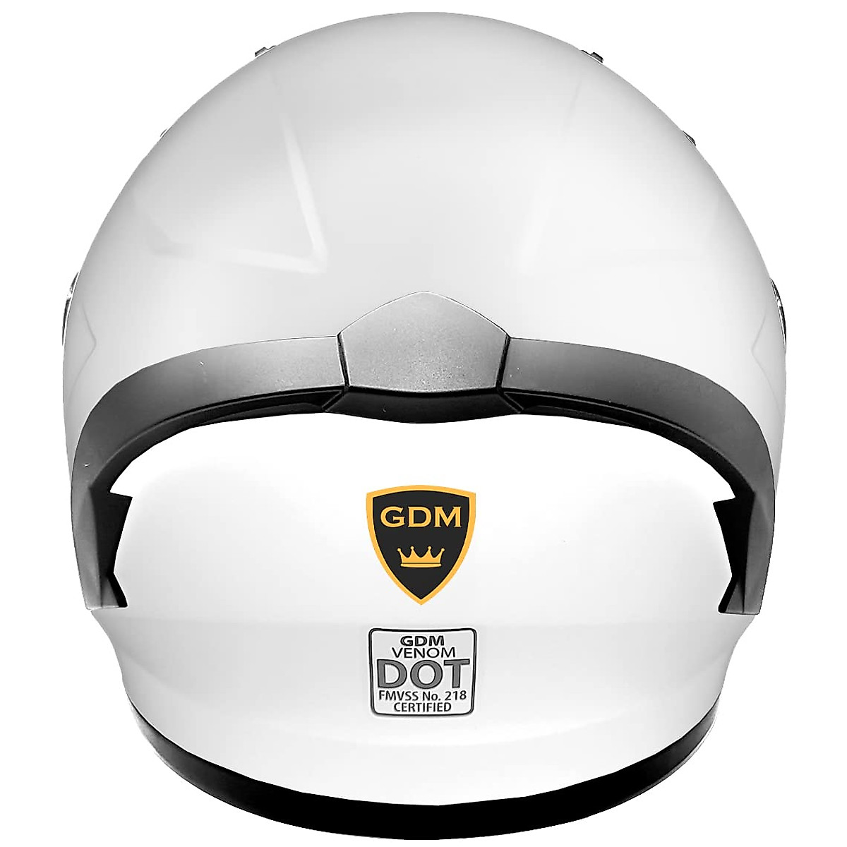 GDM Venom Motorcycle Helmet Full Face (Gloss White - Gold & Clear Shields, Medium)
