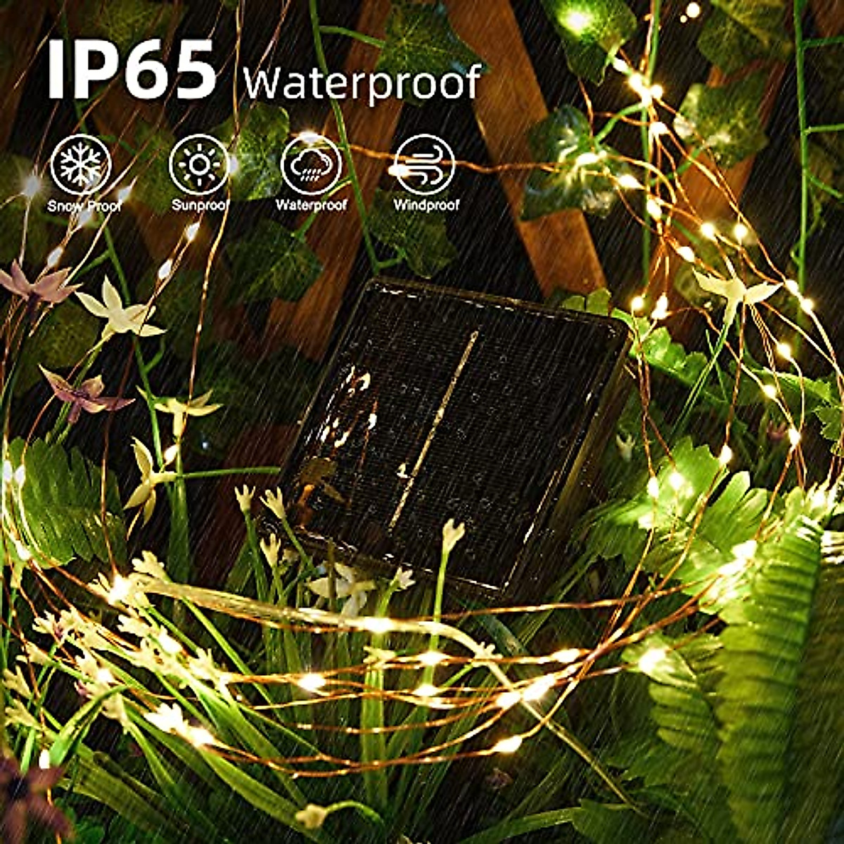 Solar Lights Outdoor Garden, 200 LED 10 Strand Watering Can Light, Waterproof Solar Waterfall Lights with 8 Lighting Modes for Patio Yards Pathway Tree Vines Lawn Holiday Party Decor