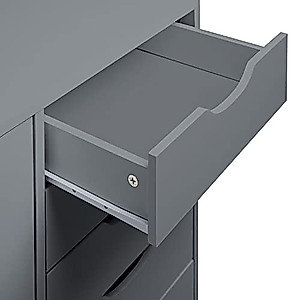 Naomi Home Drawer Storage Cabinet Gray/5 Drawer with Shelf