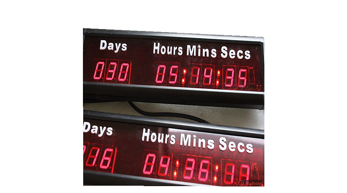 Godrelish 1-Inch LED Countdown Timer - Up to 1000 Days