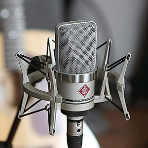 Neumann TLM 102 Studio Set - Cardioid Condenser Microphone Ideal for Home/Professional Studio Instrument Vocal Podcast Twitch recording - Nickel
