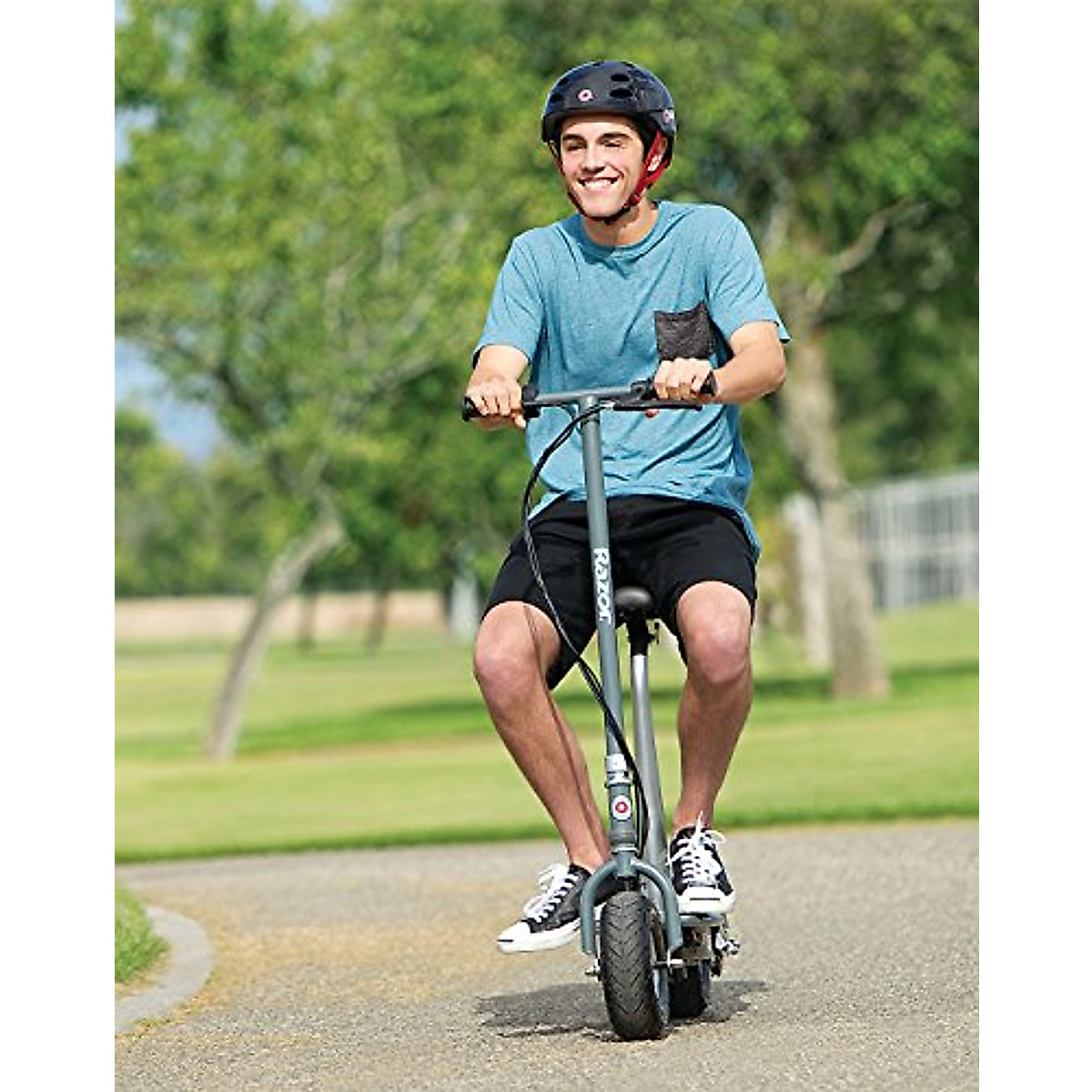 Razor E300S Seated Electric Scooter - Matte Gray 41 x 17 x 42-Inch
