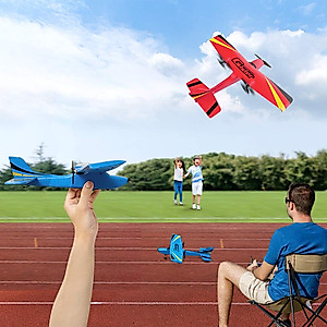 HAWK'S WORK 2 CH RC Airplane, RC Plane Ready to Fly, 2.4GHz Remote Control Airplane, Easy to Fly RC Glider for Kids & Beginners (Red)
