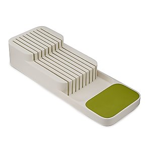 Joseph Joseph DrawerStore Knife Organizer, Block, White/Green