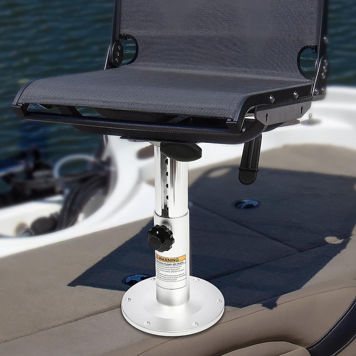 Boat Seat Pedestals, Pedestal Boat Seat Base, Adjustable Height & Swivel, 13-19 inches, for Yachts, Speedboats, Fishing Boats, and Others