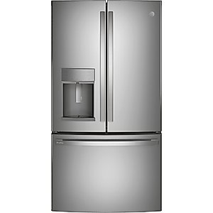 GE PROFILE PYE22KYNFS 36" Counter-Depth Bottom Freezer with French Door Twin Chill Evaporator Quick Space Shelf and LED Lighting in Fingerprint Resistant Stainless Steel