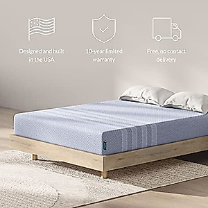 Leesa Studio 10" Mattress, Queen Size, Cooling Memory Foam / CertiPUR-US Certified / 100-Night Trial, Heather-blue