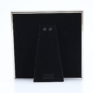 MIMOSA MOMENTS Metal 8''x 8'' Silver-tone with Silver Foil Baby Footprint Photo Frame, The Boys Picture Frame Matted 6''x4''Photo Display (4x6 horizontal, Silver-tone)