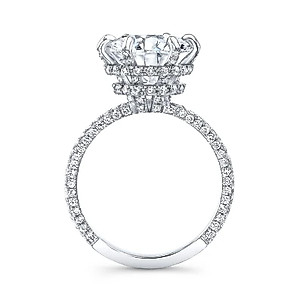 Riya Gems 4 CT Round Moissanite Engagement Ring Wedding Bridal Ring Set Solitaire Accent Halo Style 10K 14K 18K Solid Gold Sterling Silver Anniversary Promise Ring Gift for Her (6)