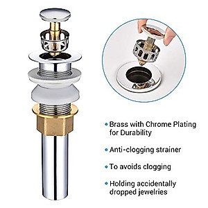 Aquaterior 23" x 18" Rectangle Drop In Bathroom Sink White Ceramic Above Counter Semi Recessed Vessel Sink with Widespread Faucet Holes,Drain