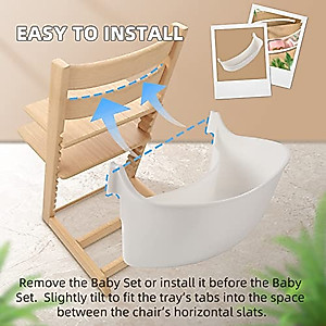 High Chair Catchy Compatible with Tripp Trapp Highchair Storage Tray | Multipurpose Highchair Storage Tray Accessory for Storage Bibs, Baby Wipes, Snacks, Toys | Dishwasher-Safe & BPA-Free - White