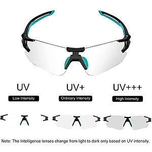 ROCKBROS Cycling Sunglasses Photochromic Bike Glasses for Men Women Sports Goggles UV Protection
