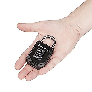 2 Pack FortLocks Gym Locker Lock - 4 Digit, Heavy Duty, Hardened Stainless Steel, Weatherproof and Outdoor Combination Padlock - Easy to Read Numbers - Resettable and Cut Proof Combo Code - Black