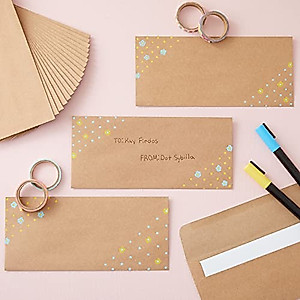 100-Pack #10 Brown Kraft Paper Business Envelopes Bulk for Checks, Invoices, Gift Certificates, Mailing Letters, Invitations, Documents, Forms, and Statements (4-1/8X9-1/2 in)