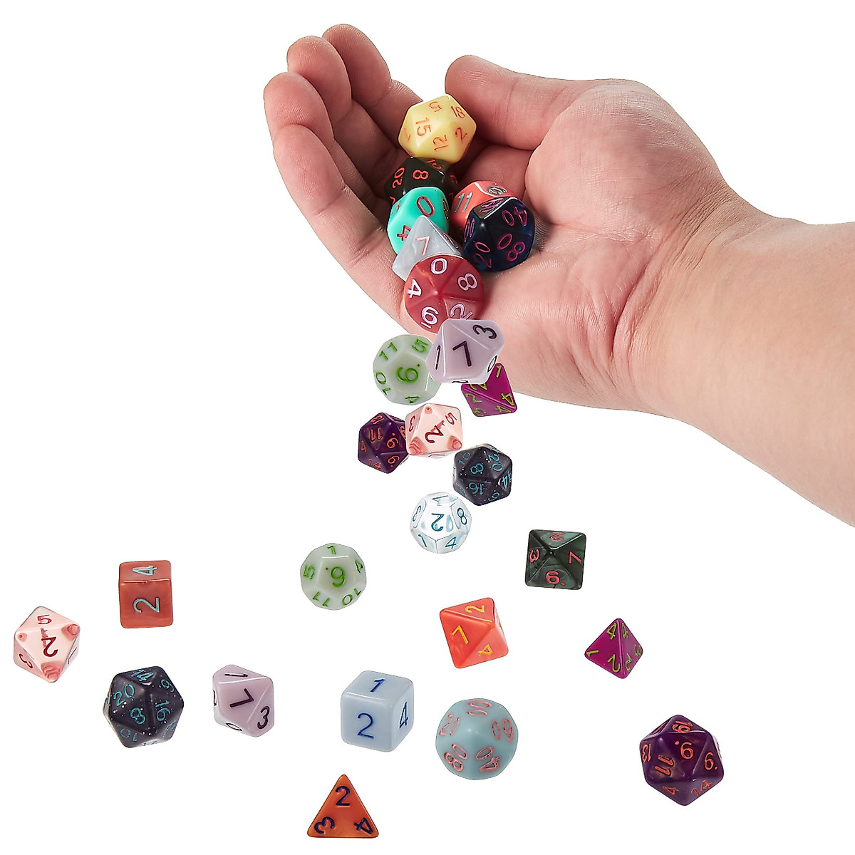 MBGBrybelly Series IV Set of 7 Tabletop RPG Dice - 7 Different Polyhedral Role Playing Dice per Set - TTRPG DND Dice - Mystic Match