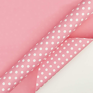 WRAPAHOLIC Reversible Wrapping Paper - Pink and Polka Dot Design for Birthday, Holiday, Wedding, Baby Shower Wrap - 30 inch x 33 feet