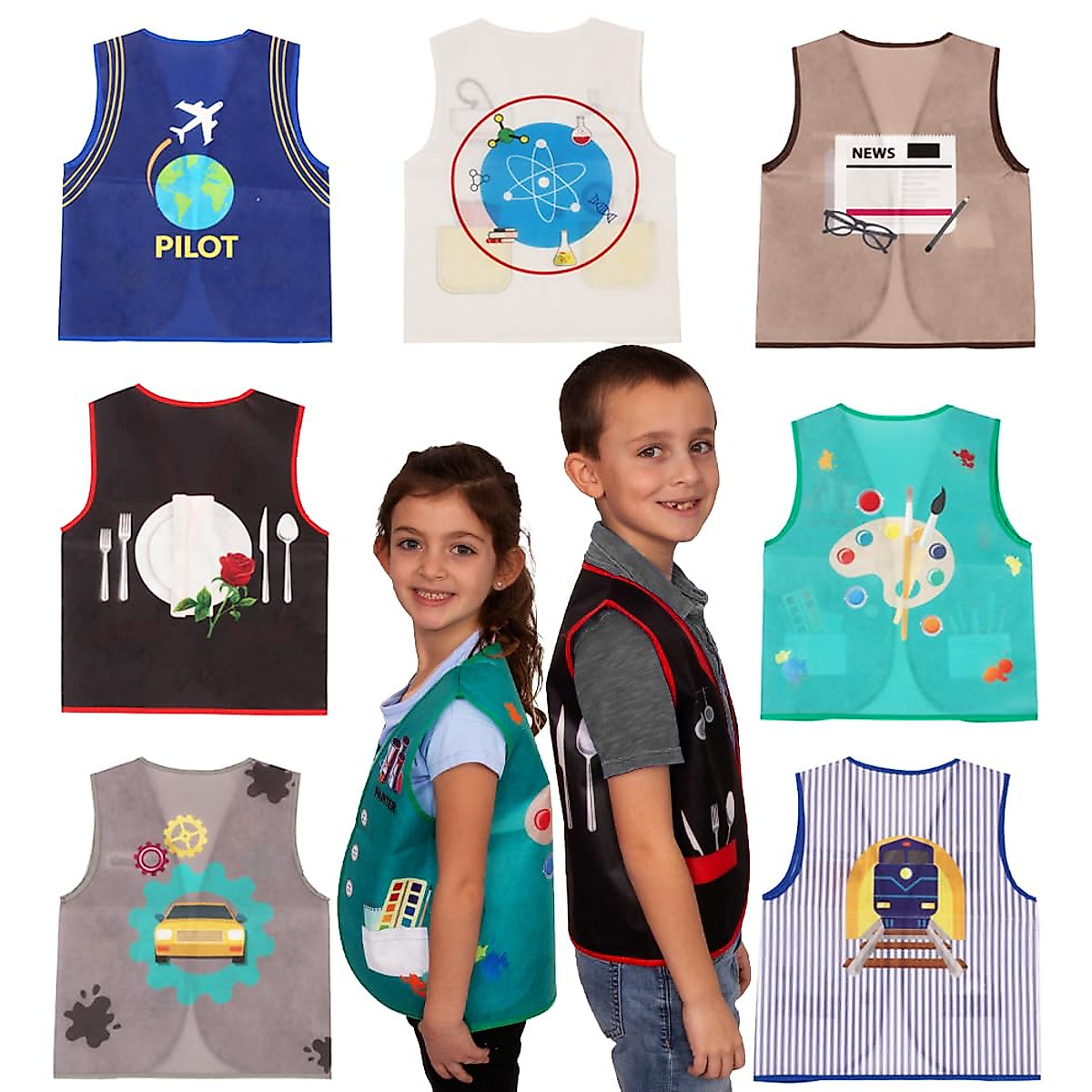 Tigerdoe Kids costumes - 7 Pc - Pretend Play School Set - Career Costumes - Kids Dress Up Costume