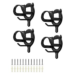4 Counts Horse Bridle Rack Bridle Hooks, Bridle Bracket Metal Bridle Holder Wall Mount with Tubes and Screw for Horse Barn Supplies, Black