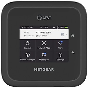 NETGEAR Nighthawk M6 Pro, 5G and 4G LTE Mobile Hotspot Router with 2.8 inch Touchscreen, Ethernet, Wi-Fi 6E, up to 32-Devices (AT&T Unlocked For Global, Verizon, T-Mobile) MR6500 (Black) (Renewed)