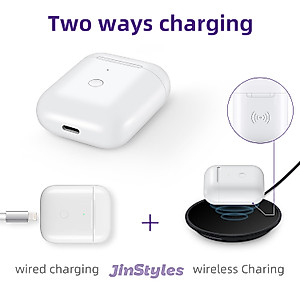 Compatible with AirPods 1 2,Wireless Airpods Charging Case with Bluetooth Pairing Sync Button,Air pods Charger Case Replacement,White