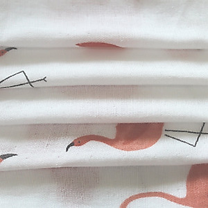 Baby Fitted Crib Sheets Set Muslin, Mini Portable Crib Sheet for Standard Crib and Toddler Mattresses by Vlokup, Flamingo