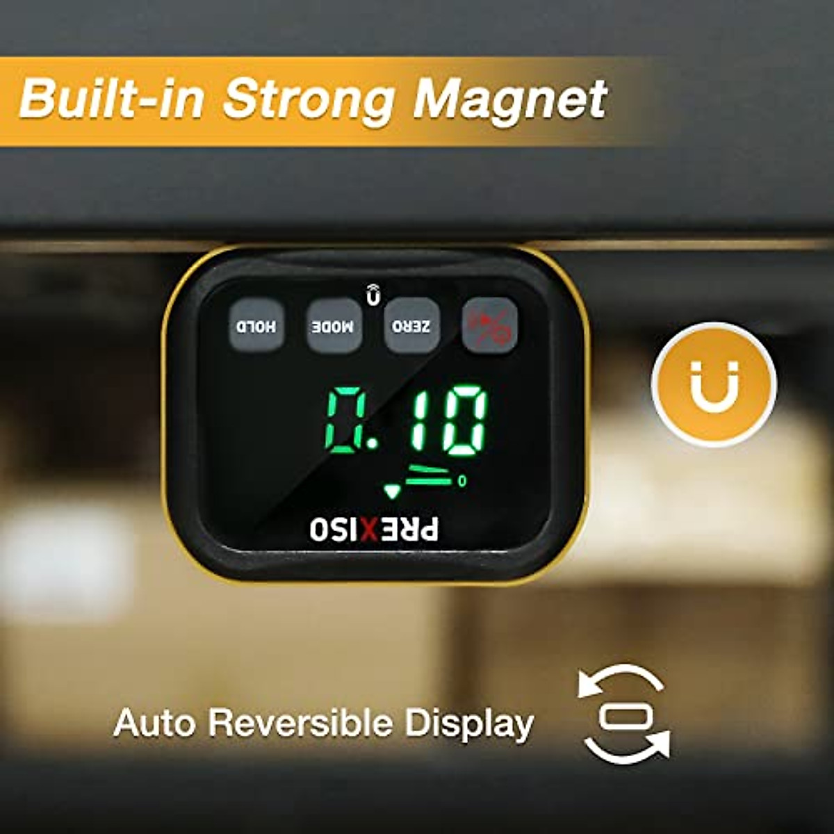 PREXISO Angle Gauge Magnetic, Angle Finder - Digital Level Electronic, Protractor Angle Cube Inclinometer for Woodworking, Table Saw, Construction, Masonry, Machinery, 0-360° Bright Backlit Display