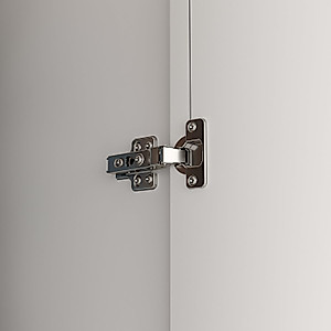 ECACAD Wardrobe Armoire with 5 Shelves, Hanging Rod & 2 Doors, Wooden Closet Storage Cabinet for Bedroom, White (31.5”W x 19.1”D x 70.9”H)