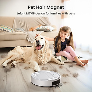 Lefant Robot Vacuums, 2200Pa Strong Suction, 120 Mins Runtime, Automatic Self-Charging, Slim, Quiet, Wi-Fi/App/Alexa/Remote Control, Ideal for Pet Hair Hard Floor and Daily Cleaning, M210 Pro