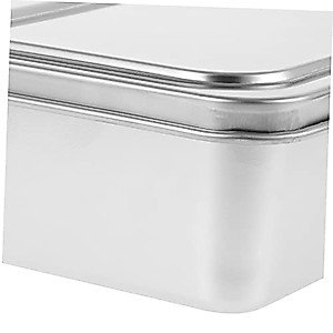 OKUMEYR Box Covered Baking Tray Cake Plate with Lid Cake Baking Pans Bread Oven Bread Baking Tray Oven Pan with Lid Baking Tray for Kitchen Silver Duck Neck With Cover Stainless Steel