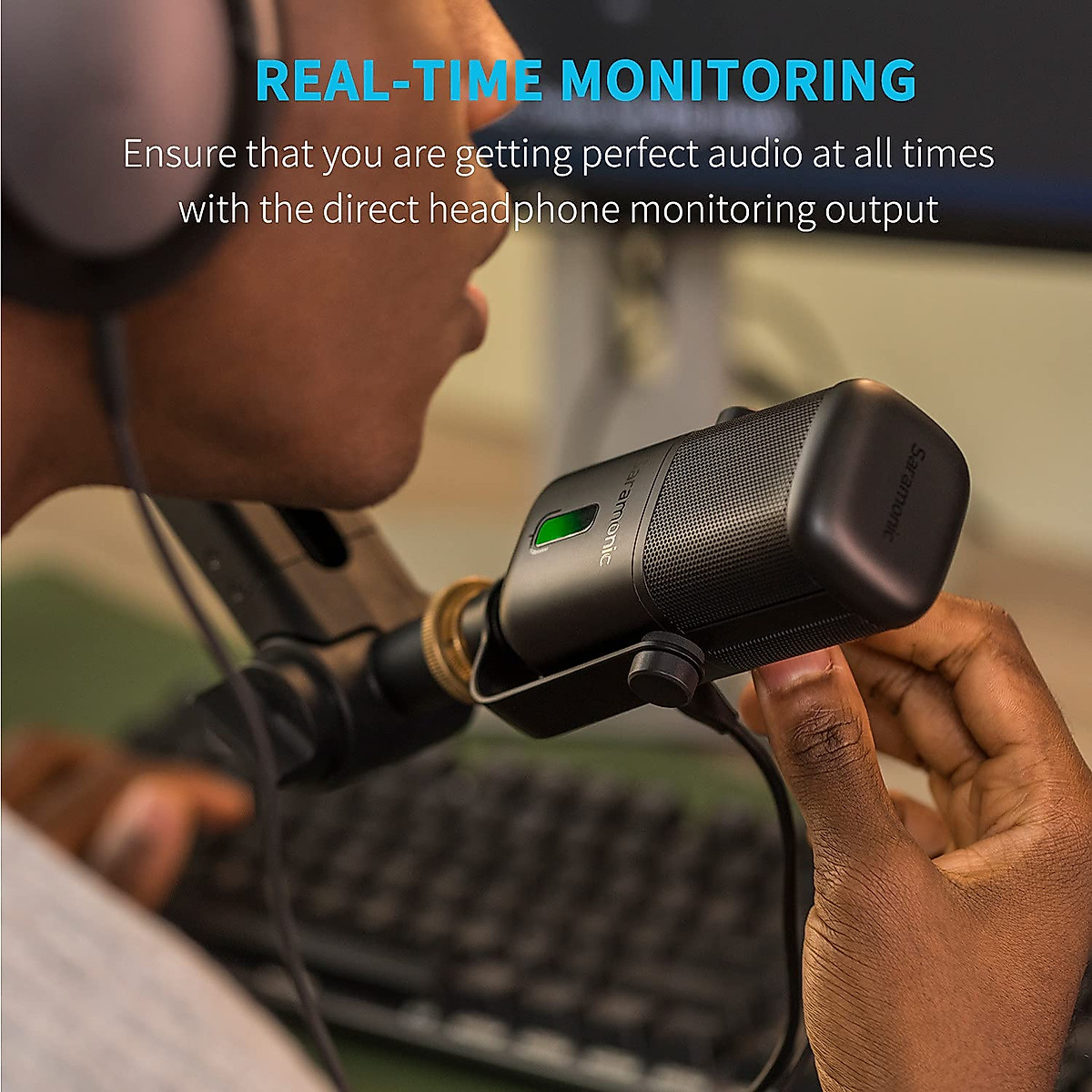 Saramonic SR-MV2000 Plug&Play Premium Cardioid USB Condenser Microphone, with Vocal Effects, Compact Footprint, Latency-Free, for Gaming, Streaming and Podcasting on PC and Mac - Mini