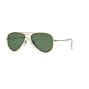 Ray-Ban RB3044 AVIATOR SMALL METAL L0207 52M Gold/G-15 Green Crystal Sunglasses+ BUNDLE with Designer iWear Eyewear Kit