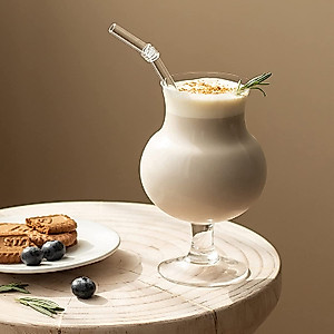 8 Pack EMPO Glass Straws Colored - 8" x 8mm Perfect Reusable Straw - Smoothies, Tea, Juice, Water, Essential Oils Gift with 2 Cleaning Brush MultiColor