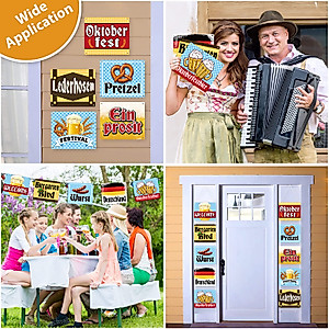 Oktoberfest Decorations, Laminated Bavarian Oktoberfest Banner German Beer Festival Signs Oktoberfest Party Decorations Supply Decor Paper Cutouts with 2 Ropes and Glue Point Dots (Style 1)