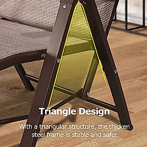 PURPLE LEAF Outdoor Zero Gravity Lounge Chair Patio Wicker Rattan Recliner Chairs Beach Pool Lawn Camping Indoor Office Deck Lounger Chair for Outside Folding Reclining Chair, Coffee