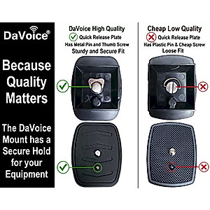 DaVoice 35mm Tripod Quick Release Plate Camera Mounting Adapter Replacement for Quantaray, Sunpak 5800d 7000tm, Slik, Walmart MX1000, Targus TG-P60T Tripod Mount QR-57